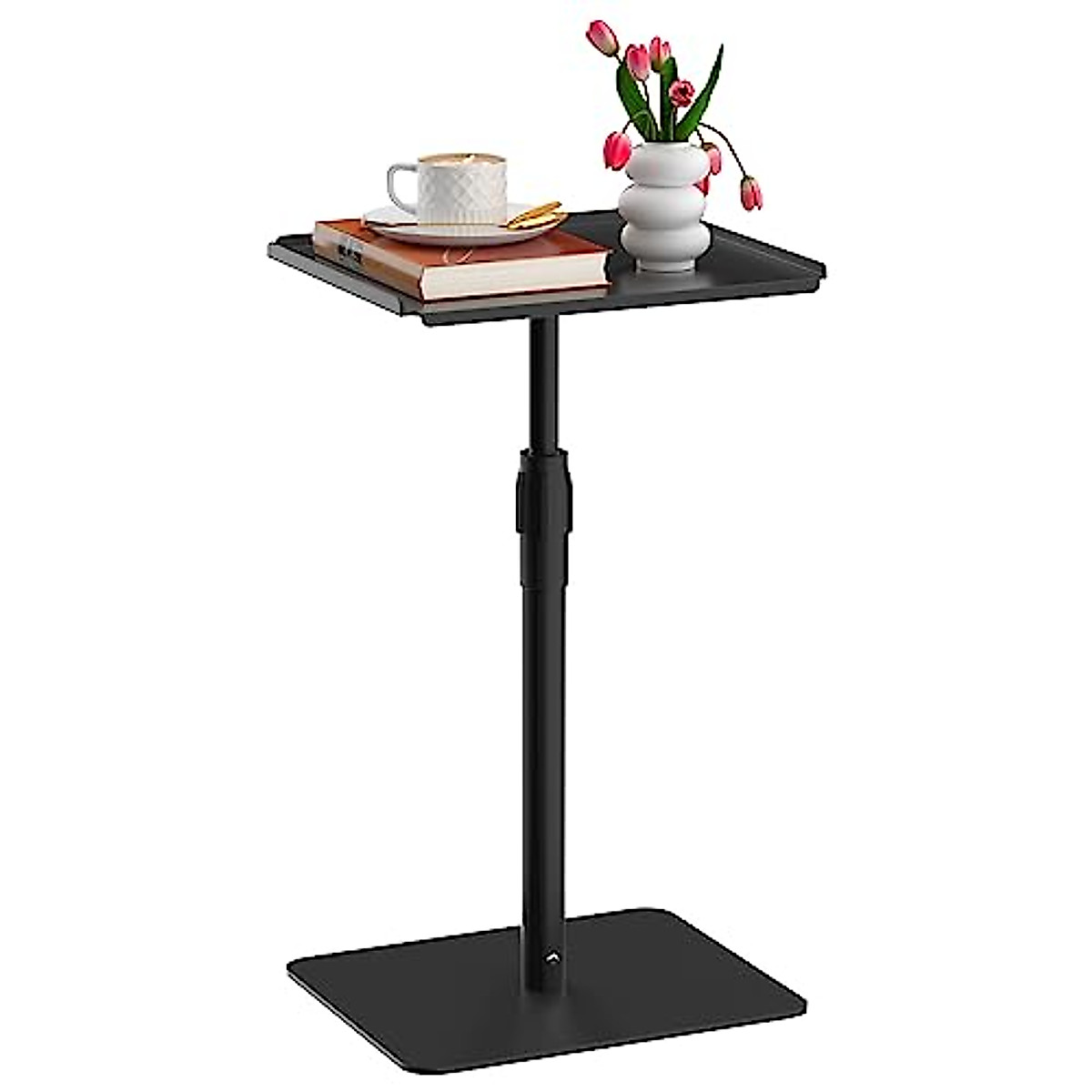 GAGUIUP Adjustable Side/End Table - Metal Coffee Table Small Sofa Side Table Indoor Nightstand Furniture for Living Room, Dorm, Home Office, and Bedroom - Black