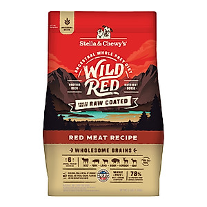 Stella & Chewy's Wild Red Dry Dog Food Raw Coated High Protein Wholesome Grains Red Meat Recipe, 3.5 lb. Bag