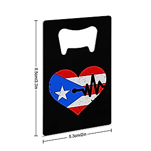 Puerto Rico Heartbeat Credit Card Bottle Opener Stainless Steel Flat Beer Wine Bottle Opener for Party Wedding Favor
