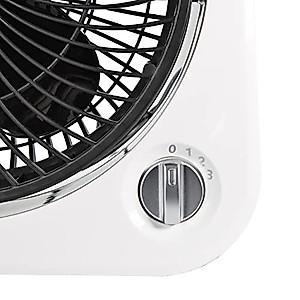 Comfort Zone CZ111WT 10" 3-Speed Adjustable Tilt Fashion Sleek Table Fan with Carry Handle, White