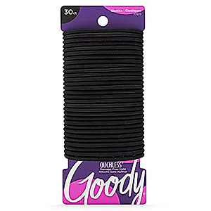 GOODY Womens Ouchless Braided Elastics, Black, 30 Count