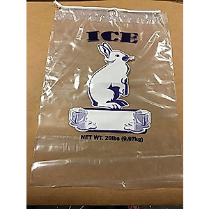 20 lb. Heavy Plastic Ice Bags with Drawstrings Case:500
