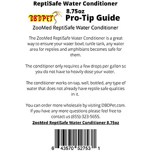 ReptiSafe Water Conditioner for Reptiles 8.75oz - Includes Attached DBDPet Pro-Tip Guide