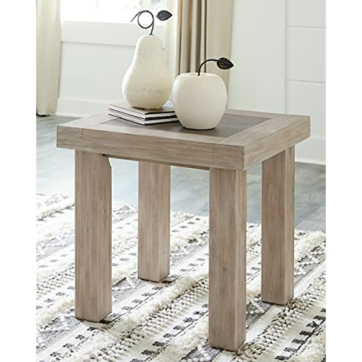Signature Design by Ashley Hennington Rectangular End Table, Light Brown