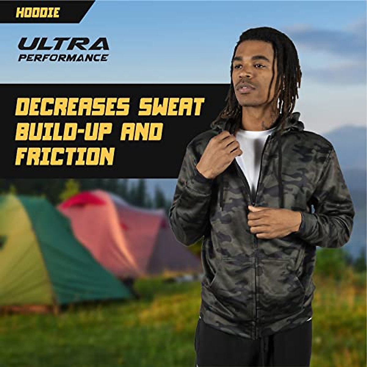 Ultra Performance Mens Sweatshirt 3 Pack Full Zip Up Hoodie, Lightweight Athletic Performance Zip Up Hoodies For Men