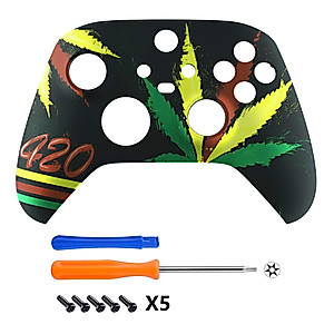 eXtremeRate Replacement Shell for Xbox Series X & S Controller - Unleash Your Style - Leaf Custom Acessories Skin Cover Front Housing Cover for Xbox Core Controller Wireless [Control NOT Included]