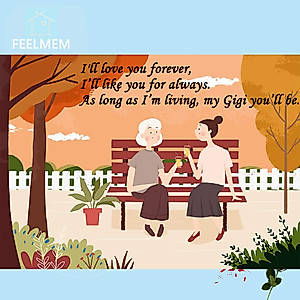 FEELMEM Gigi Keyring Grandma Gift I'll Love You Forever Keychain Gigi Jewelry Mother's Day Gift for Grandmother Nana (Silver)