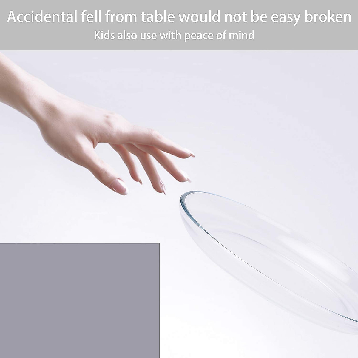 FOYO Oven Basics Glass Plate Set, 10 inch Round Tempered Glass Pie Dish, Set of 2