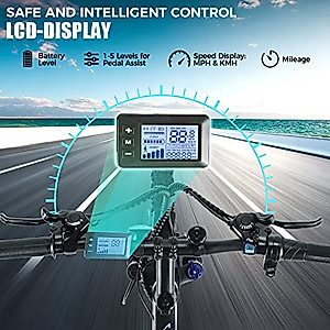 ANCHEER Electric Bike Electric Mountain Bike 500W 26'' Commuter Ebike, 20MPH Adults Electric Bicycle with Removable 48V/374Wh Battery, LCD-Display and Professional 21 Speed Gears