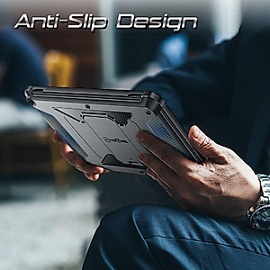 Fintie Case for Amazon Fire HD 10 and 10 Plus Tablet (11th Generation 2021 Release), [Tuatara] Rugged Unibody Hybrid Kickstand Cover w/Built-in Screen Protector, Black