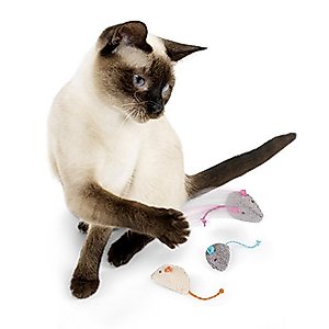 SmartyKat (3 Count) Skitter Critters Catnip Cat Toys - Gray/Cream, 3 Count