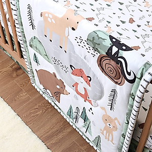 The Peanutshell Woodland Camo Crib Bedding Set for Baby Boys - 3 Piece Nursery Bed - Comforter, Fitted Sheet, Skirt