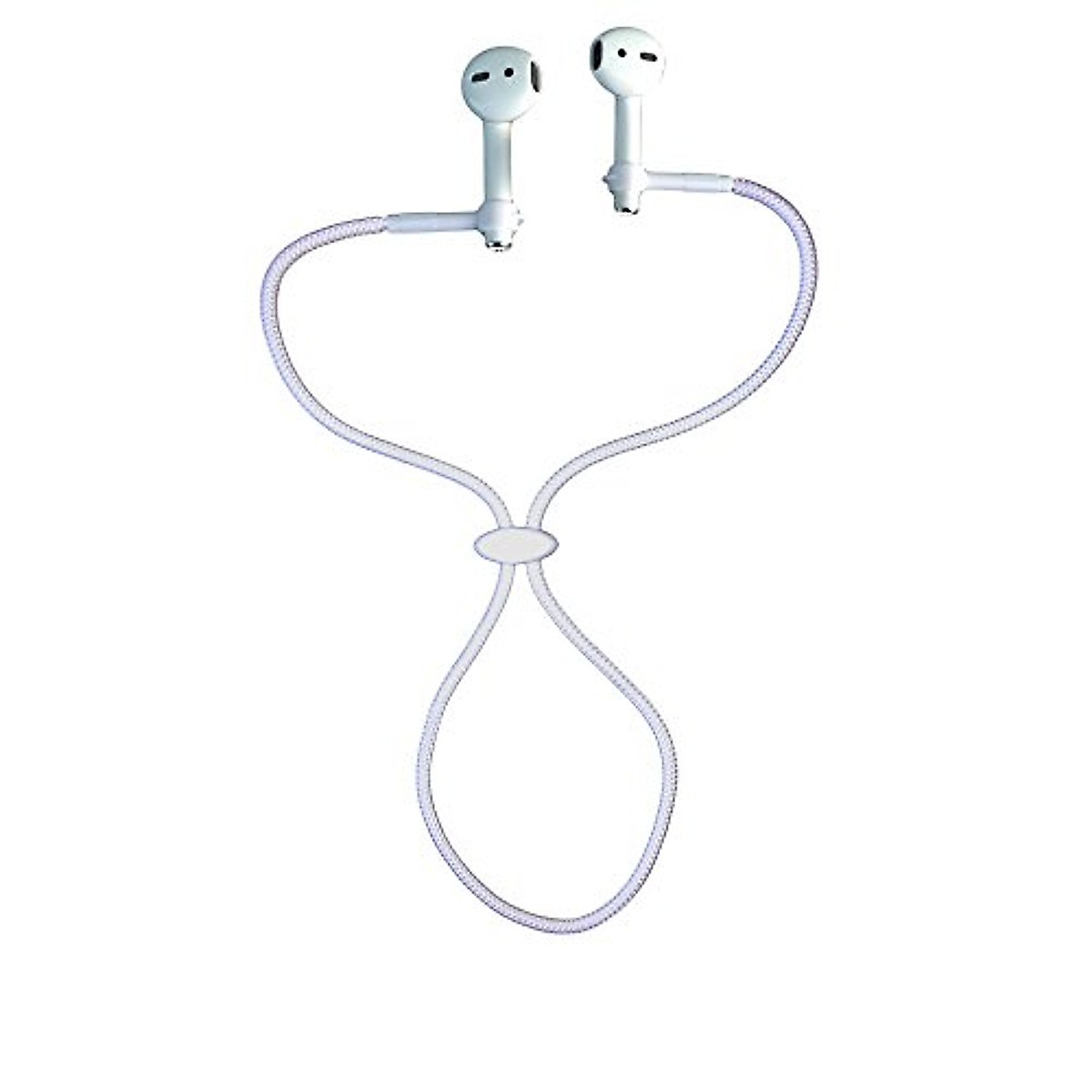 EARBUDi Cord - Soft 22 Inches Leash or Necklace That Holds Around Your Neck, Compatible with Many Wireless Buds, White