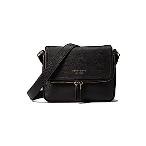 Kate Spade New York Run Around Pebbled Leather Large Flap Crossbody Black One Size