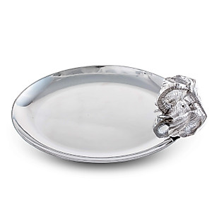 Arthur Court Designs Aluminum Elephant Oval Platter Food Serving Bar Tarnish-Free 21 inch x 11 inch