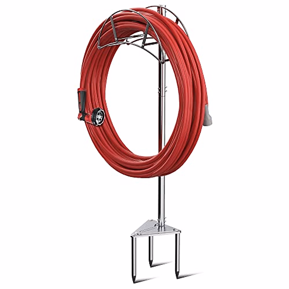 Stainless Steel Hose Holder, Meykwod Garden Hose Holder Freestanding, Water Hose Holders for Outside, In ground Heavy Duty Hose Organizer Outdoor, Hose Rack for Outside Yard