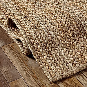 Signature Loom Handcrafted Farmhouse Jute Accent Rug (8 ft x 10 ft) - Soft & Comfortable Jute Area Natural Rug to Bring a Sense of Peace & Relaxation – Jute Rugs for Living Room