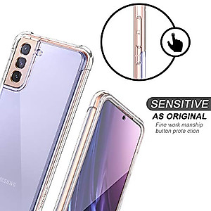 SURITCH Clear Case for Samsung Galaxy S21 Plus 5G,[Built in Screen Protector][Camera Lens Protection] Full Body Protective Shockproof Bumper Rugged Cover for Galaxy S21 Plus 6.7 Inch (Clear)