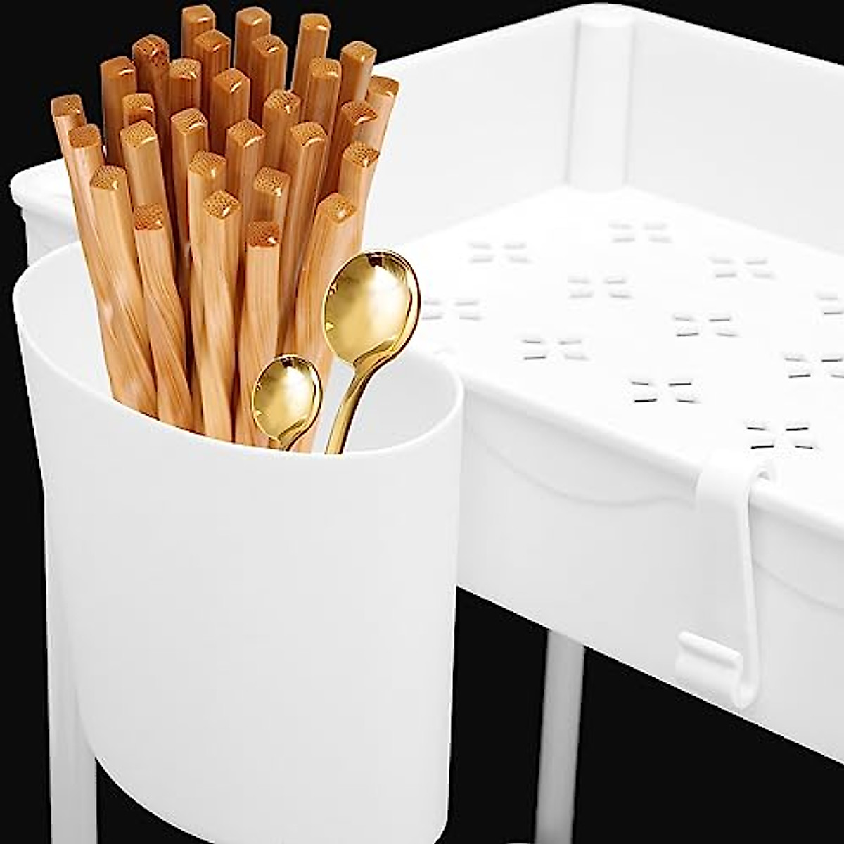 Kichvoe 1 Set cabinet drawer cabinet storage shelf telescopic sink shelf under sink organizer telescopic sink storage rack under sink storage bins cupboard storage box white pp