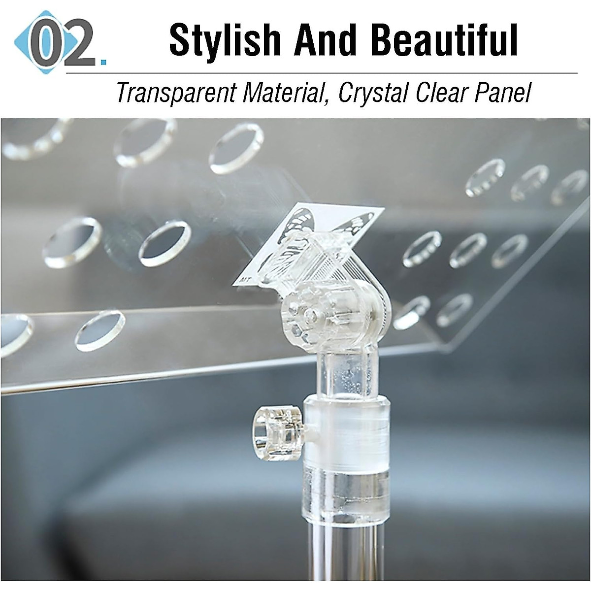 Portable Speaker Podium Stand Clear Acrylic Lecterns Height Adjustable Podium Firm and Stable Base Pulpits Speaking Lectern