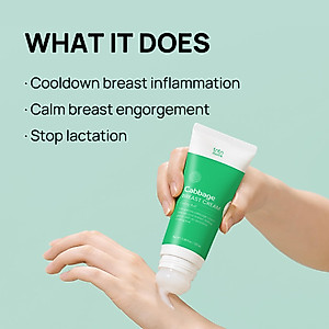 tntnmom's Cabbage Breast Cream 3.38 Oz with Special Cooling Ball applicator | For Engorgement, Mastitis, Stop Lactation | Trusted by Korea Mother, Breastfeeding Essencial