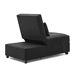 HomSof Folding Sleeper Sofa Bed,4 in 1 Function,Work as Ottoman,Chair Chaises Longues, Black