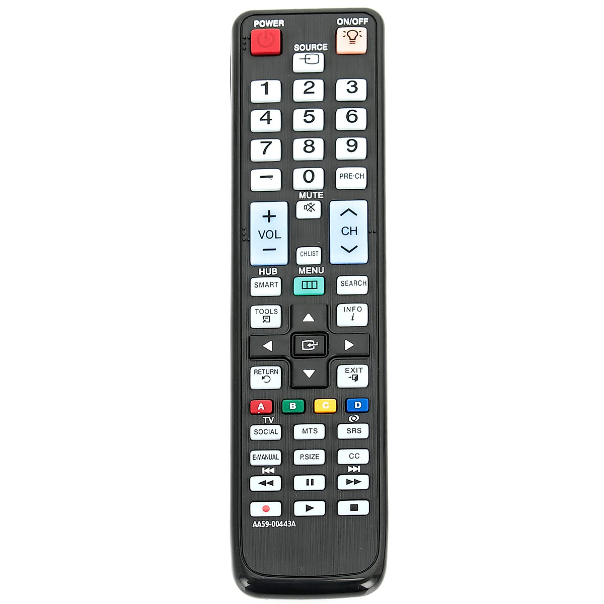 AA59-00443A Replacement Remote Control fit for Samsung TV UN32D6000 UN40D6000 UN46D6000 UN55D6000 UN40D6050 UN46D6050 UN55D6050 UN32D6000SF UN40D6000SF UN46D6000SF UN55D6000SF AA59-00442A AA59-00441