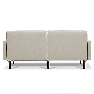 CHITA Mid-Century Modern Sofa, Fabric Couch for Living Room with Solid Wood Leg, No-Tools Assembly, 72.8''W, Linen