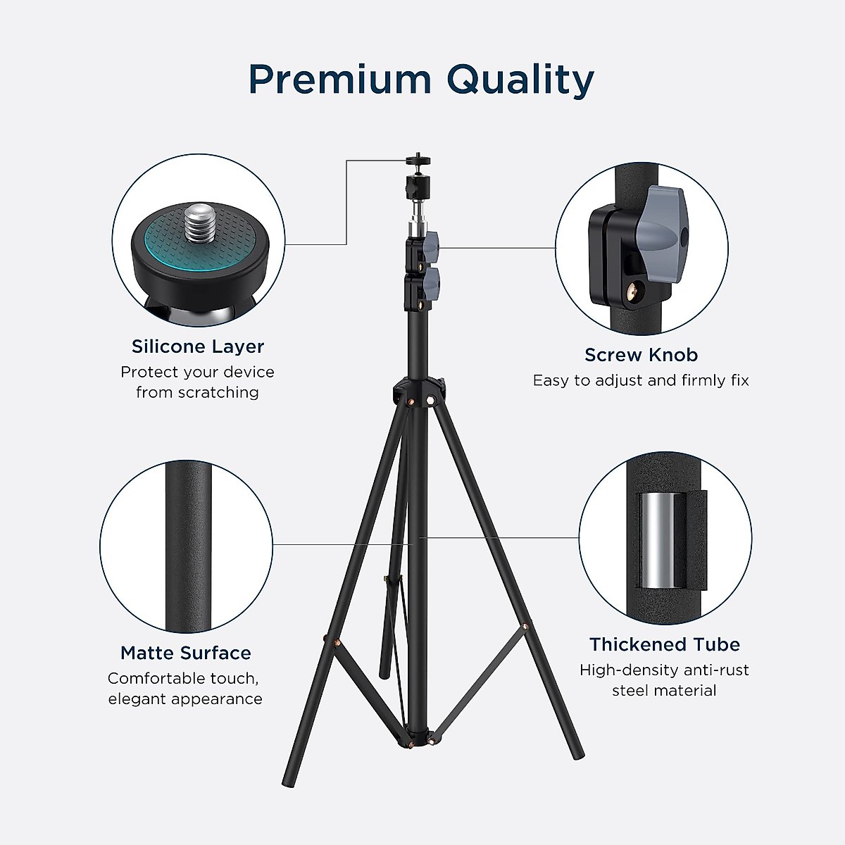 KIWI design VR Tripod Stand for Base Station HTC Vive/Valve Index/Rift Sensor Stand Aluminum Alloy VR Base Station Stand Accessories with Articulating Ball Heads(2 Pack, Base Station Not Included)