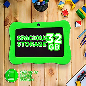 Contixo Kids Tablet V9, 7-inch HD, Ages 3-7, Toddler Tablet with Camera, Parental Control - Android 10, 32GB, WiFi, Learning Tablet for Kids, Green