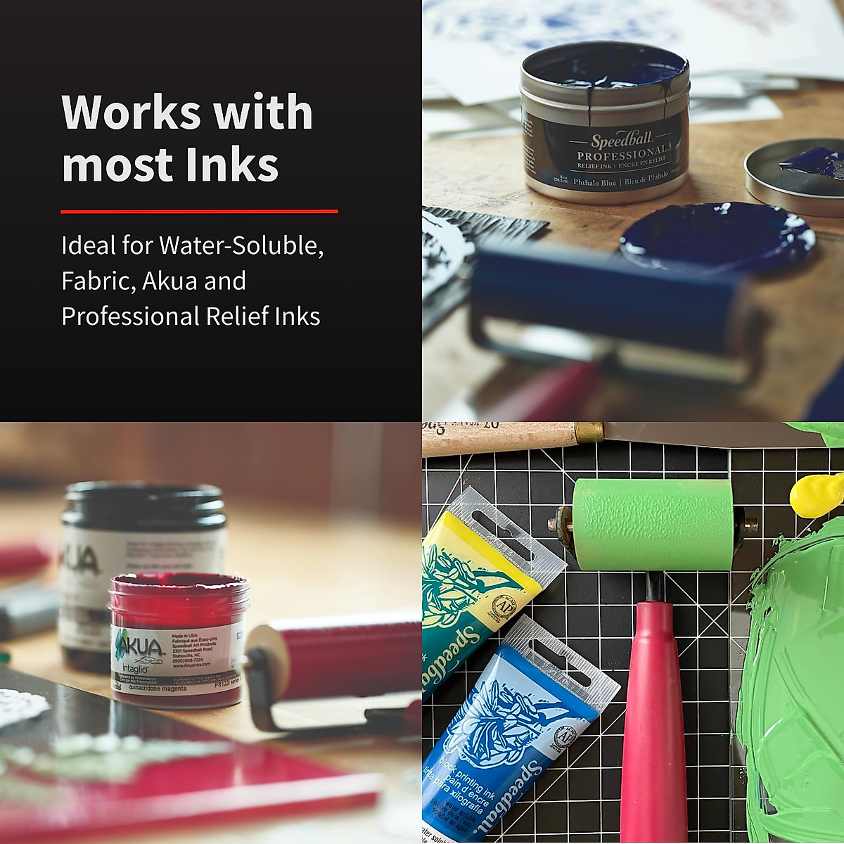 Speedball Deluxe Soft Rubber Brayer, 4-Inch