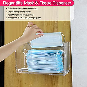 Evron Paper Towel Dispenser Countertop & Wall Mount Clear One-Hand Pull C Fold Z Fold Trifold and Multifold Paper Towel Holder (Simple Snap-on Assemble Before Use)