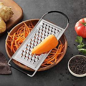 Cheese Grater Handheld, HIA Flat Coarse Stainless Steel Graters for Kitchen, Food Grater with Anti-Slip Handle, Perfect for Potato, Vegetable, Butter, Parmesan Cheese