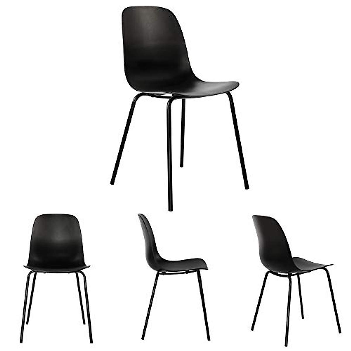thksbought Set of 4 Dining Chairs with Legs for Kitchen Living Room(Matte Black)