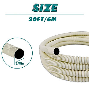 Daisypower Air Conditioner Drain Hose Pipe,20ft for Mini-Split Ductless AC, Heat Pump System,Cooling Only
