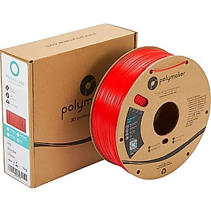 Polymaker ABS Filament 1.75mm Red, ABS 3D Printer Filament 1.75mm Heat Resistant Filament 1kg - PolyLite Red ABS 3D Printing Filament 1.75mm, Strong & Durable