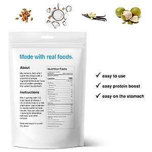 drink wholesome Vegan Vanilla Almond Protein Powder | for Sensitive Stomachs | Easy to Digest | Gut Friendly | No Bloating | 1.15 lb