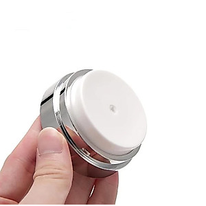 Furnido Refillable Airless Pump Jars,Empty Acrylic Makeup Cosmetic Containers, Travel Lotion With Lid for Thick Moisturizer,Skincare Cream, 2 Pack, 1 oz, White