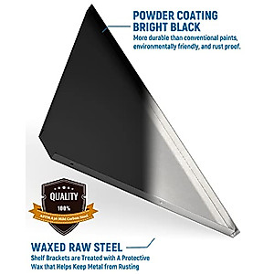 LEOPO 3 Pack Corner Mounting Shelf, Heavy Duty Corner Floating Shelves, Easy to Install Metal Corner Shelves, Black