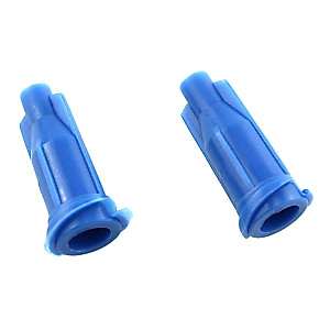 E-outstanding 200-Pack 17mm Industrial Dispensing Needle Tips Cap with Luer Lock for Storing Glue and Adhesives, Blue