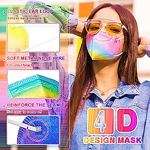 KN95 Face Masks, 60 Pack Individually Wrapped KN95 Masks, 5 layer Colorful Face Mask for Adults Women Men
