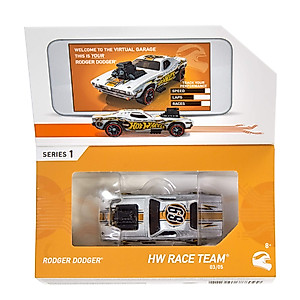 ​Hot Wheels id Vehicle​ Roger Dodger​ with Embedded NFC Chip, Uniquely Identifiable, 1:64 Scale, for Kids Ages 8 Years and Older