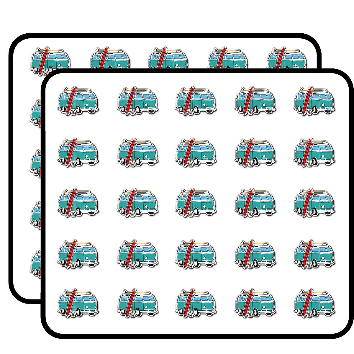 Camper Van Surf Surfer Sticker for Scrapbooking, Calendars, Arts, Kids DIY Crafts, Album, Bullet Journals 50 Pack