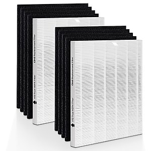 C545 Filter for Winix C545 Filter S, 2 True HEPA Filter + 8 Activated Carbon Filters Part No. 1712-0096-00 and 2522-0058-00