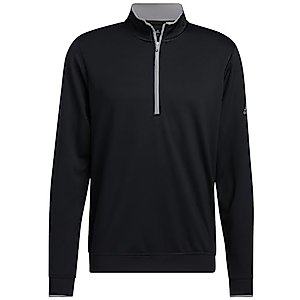 adidas Men's UPF Quarter Zip Pullover, Black, X-Large
