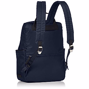 Y'saccs(イザック) Isaac Y91-11-04 New Nylon x Leather Combination Series, Front Pocket Rucksack, Women's, Navy