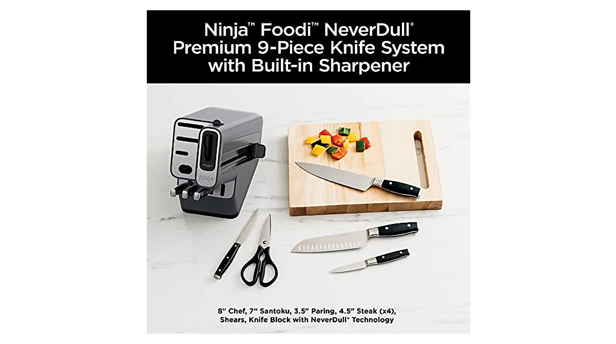 Ninja Foodi NeverDull Knife System | 9-Pc Set, Built-in Sharpener