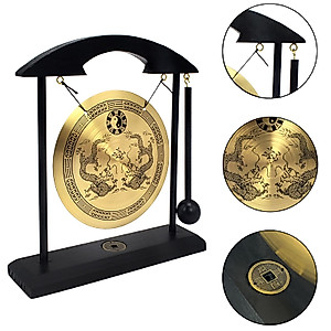 Zen Art Brass Feng Shui Desktop Gong for Home Office Desktop Decoration Meditation Practice W Fengshuisale Red String Bracelet H1302