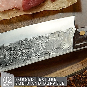 Lifespace 7,5in Hammer Forged Chef Cleaver