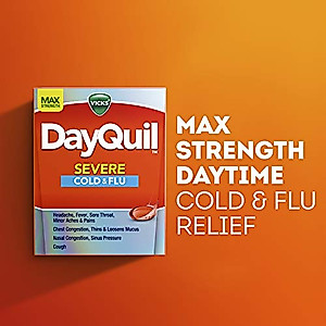 Vicks DayQuil Severe Cold, Flu & Congestion Medicine, Liquicaps, Maximum Strength Orange, 24 Count